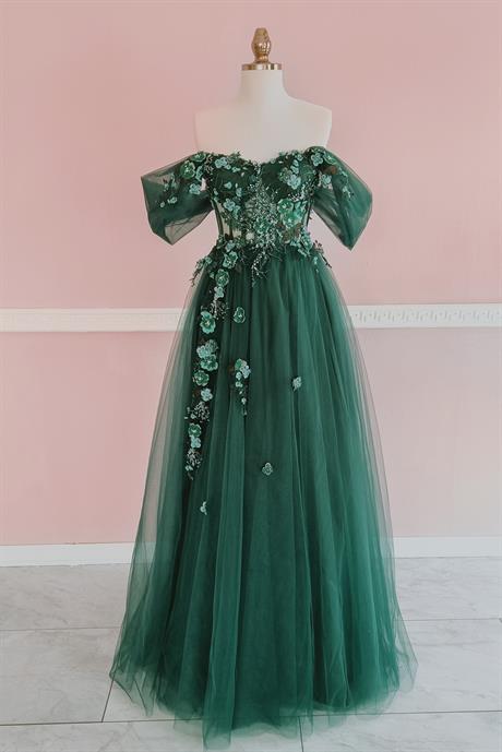 Green Prom Dress, Masquerade Dress For Women Corset Tulle Wedding Dress ...